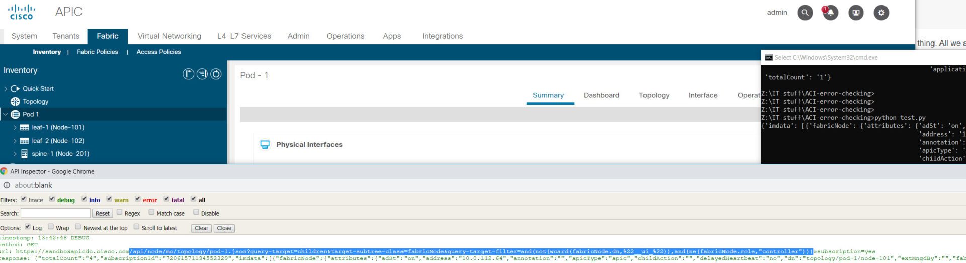 My first REST API work with Python - Network to Code