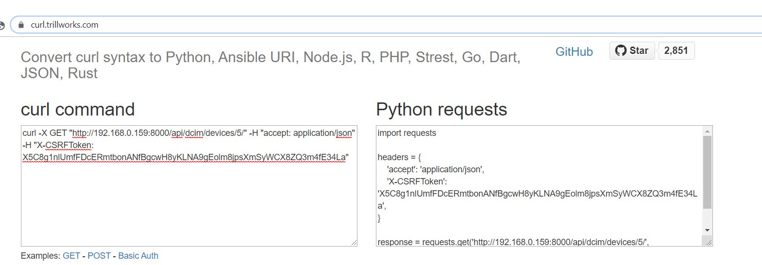 My first REST API work with Python - Network to Code